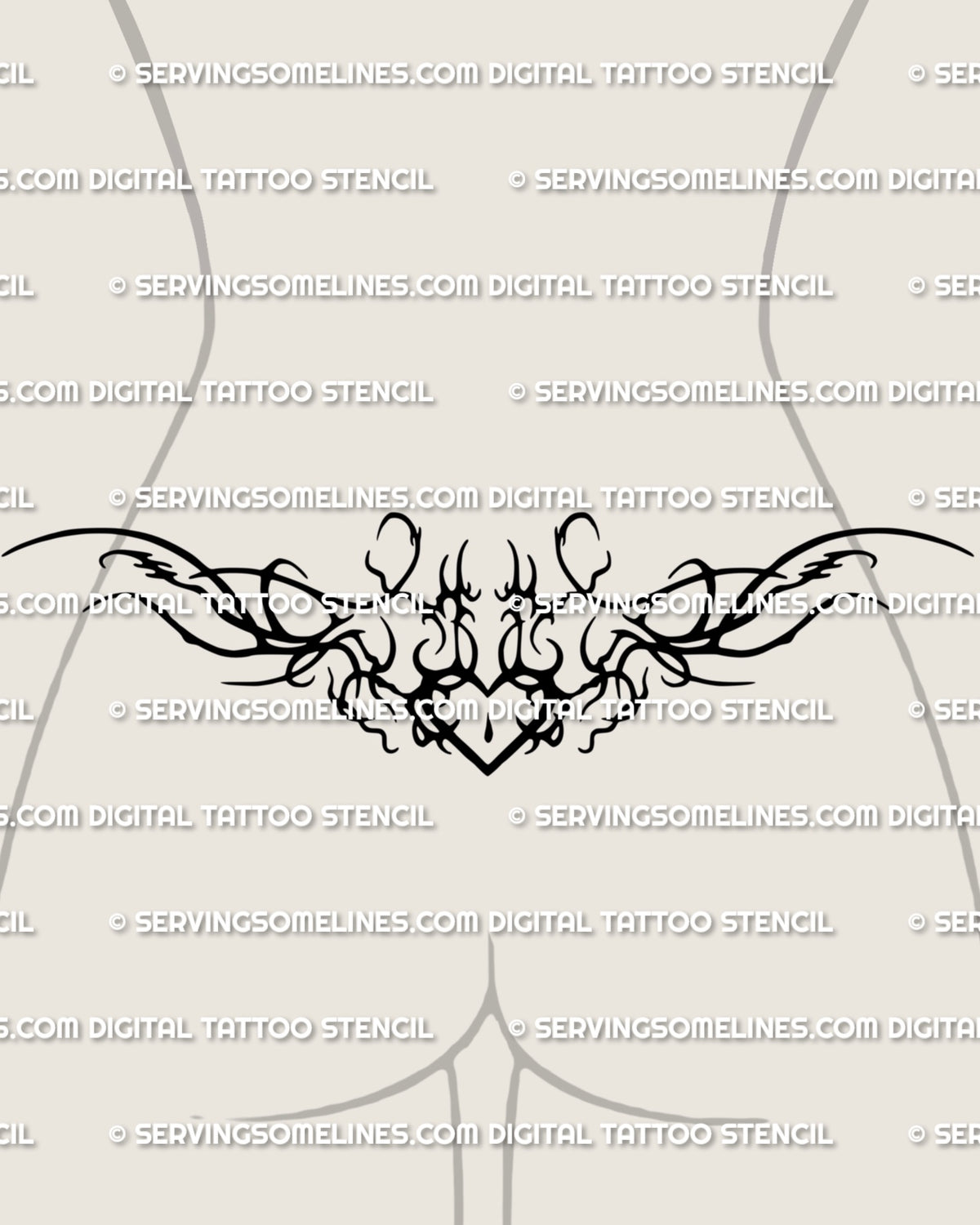 Gothic Ornamental Heart Lower Back Tattoo Download – ServingSomeLines